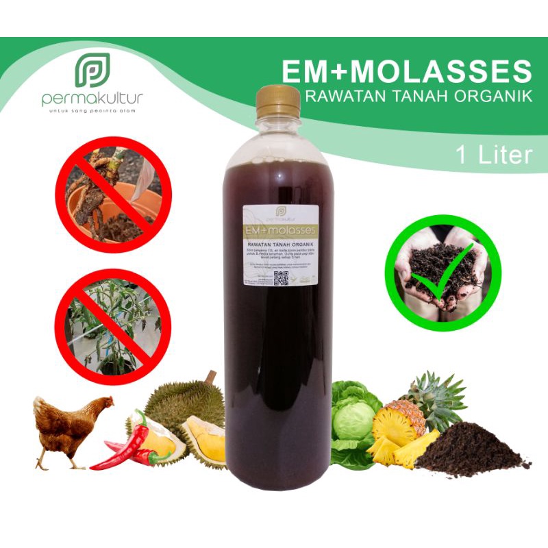 EM + molasses (EM4) 1 Liter 🌱 RAWAT TANAH ORGANIK - beli sekali ...