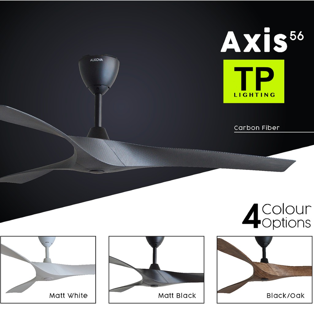 ALPHA Alkova - AXIS 56 Inch DC Motor Ceiling Fan with 3 Blades (8 Speed ...