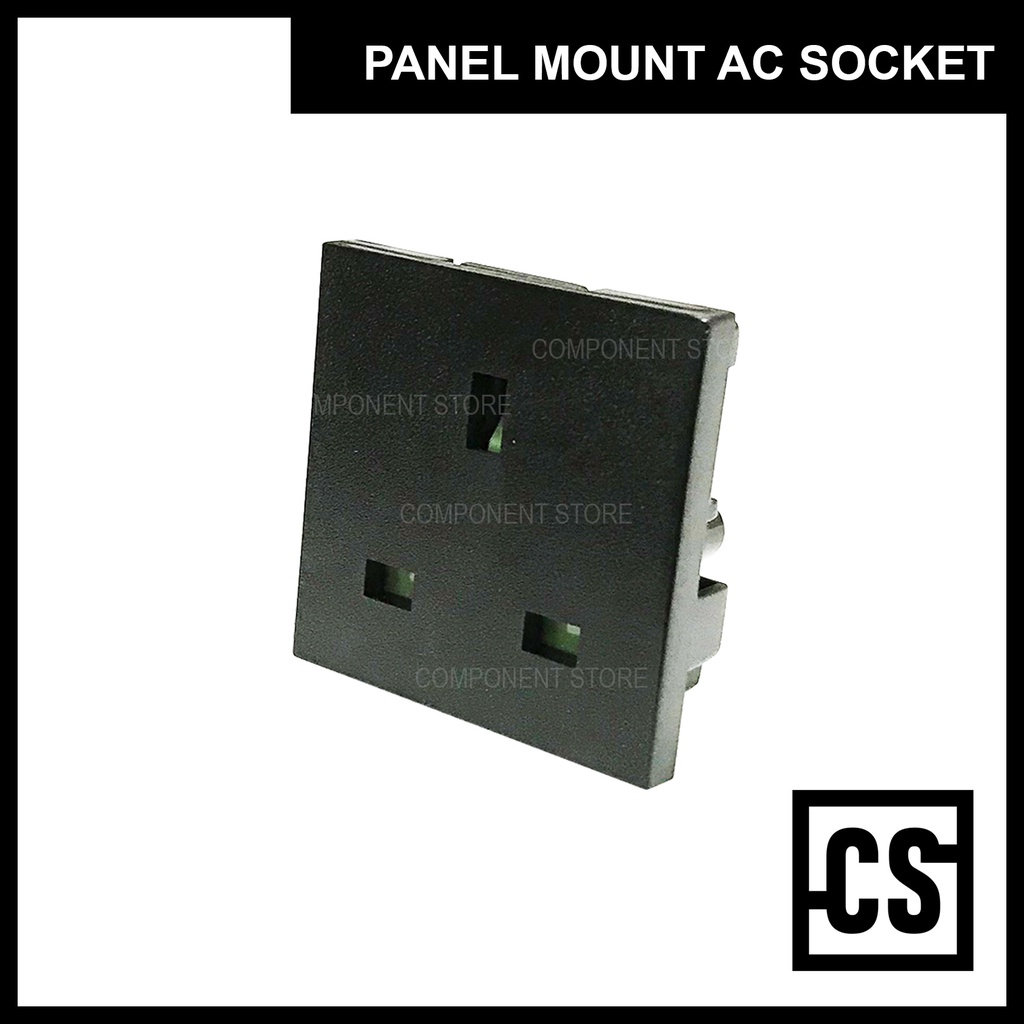 AC 250V 13A UK Panel Mount Snap In Power Socket Outlet Receptacle Black | Shopee Malaysia