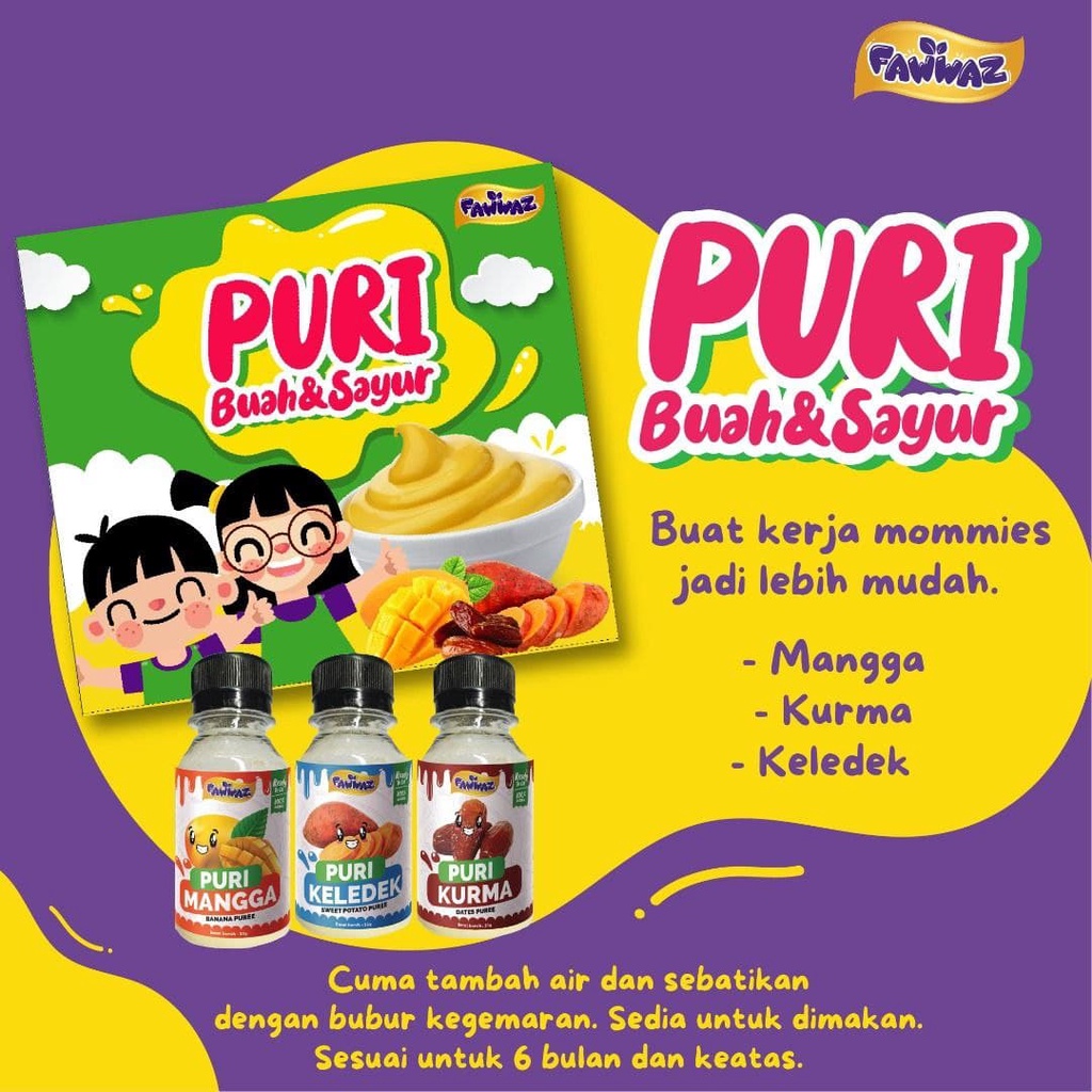 FAWWAZ PURI buah dan sayur bayi baby 6 bulan ke atas | Shopee Malaysia