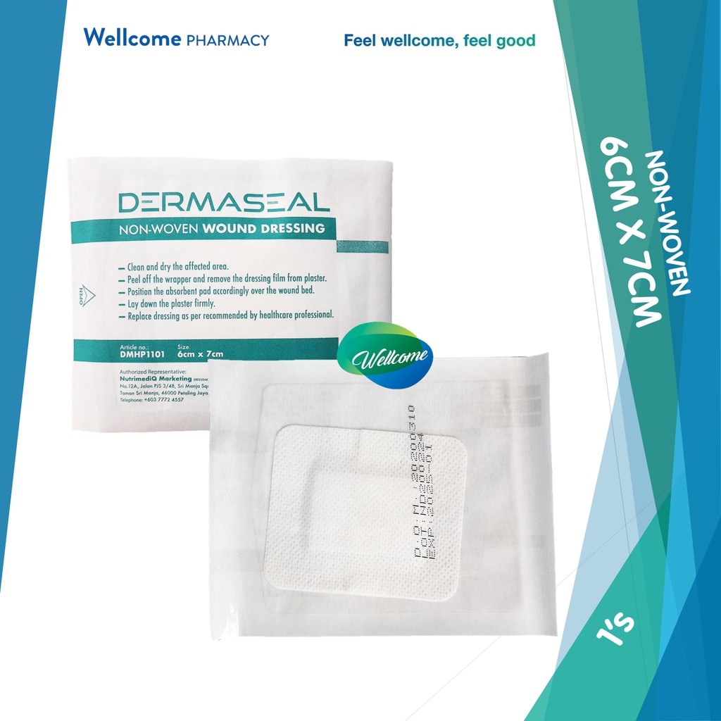 Dermaseal Sterile Single-Use Non-Woven Wound Dressing (6cm x 7cm / 10cm ...