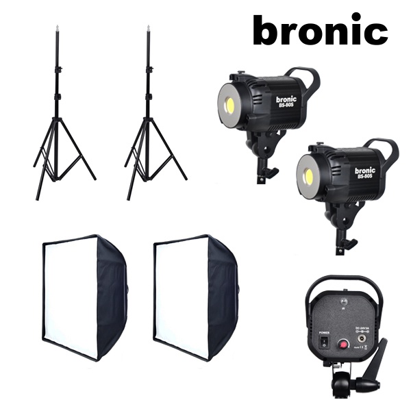 Bronic BS-80s 2 kit COB LED Light with Softbox and Light Stand (80w ...