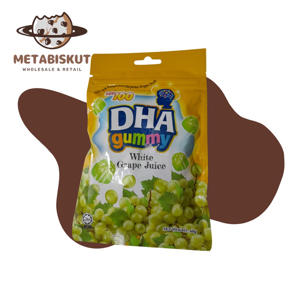 LOT100 GULA-GULA KENYAL DHA BERPERISA ANGGUR PUTIH/DHA GUMMY WHITE ...