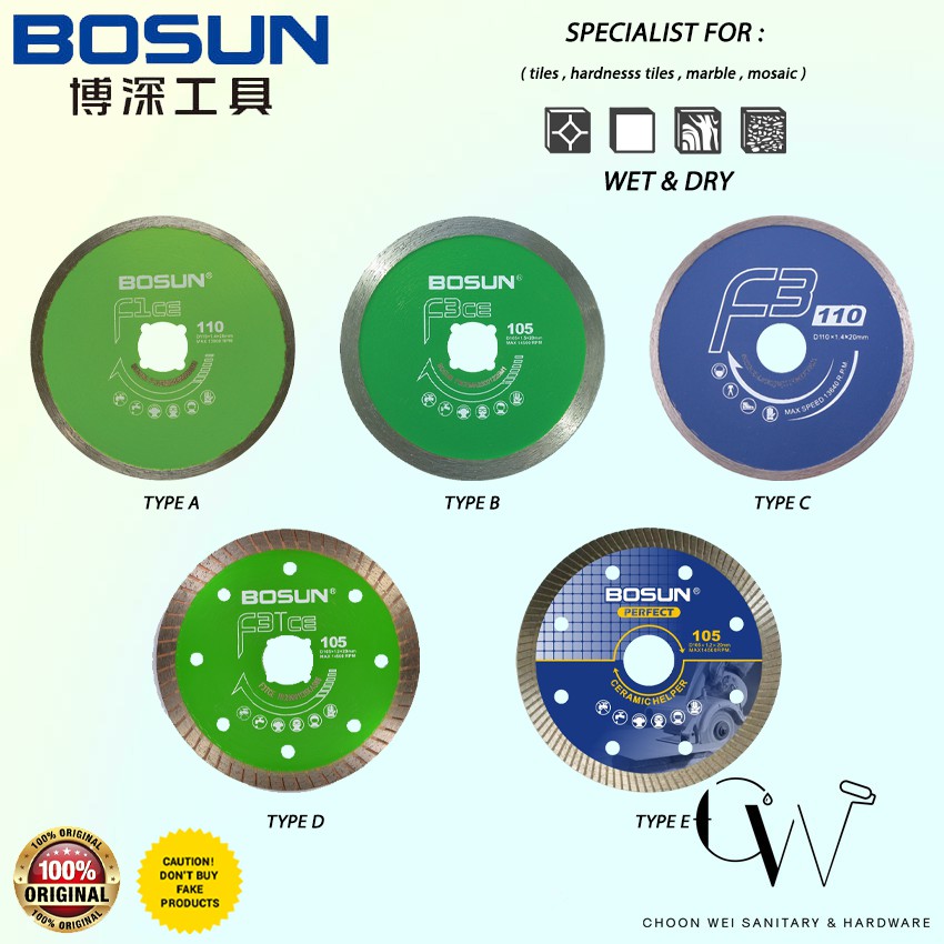 Bosun original diamond cutting wheel for tiles marble mosaic 4'' cakera ...