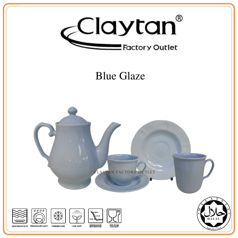 Claytan Blue Colour Glaze Loose Item Clearance Stock Lead Safe Ceramic ...