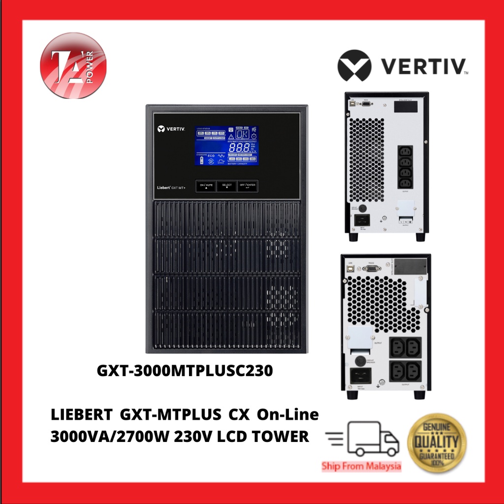 [PRE ORDER] Liebert GXT-MTPLUS CX On-Line 3000VA/900W 230V LCD Tower (GXT-3000MTPLUSC230 ...