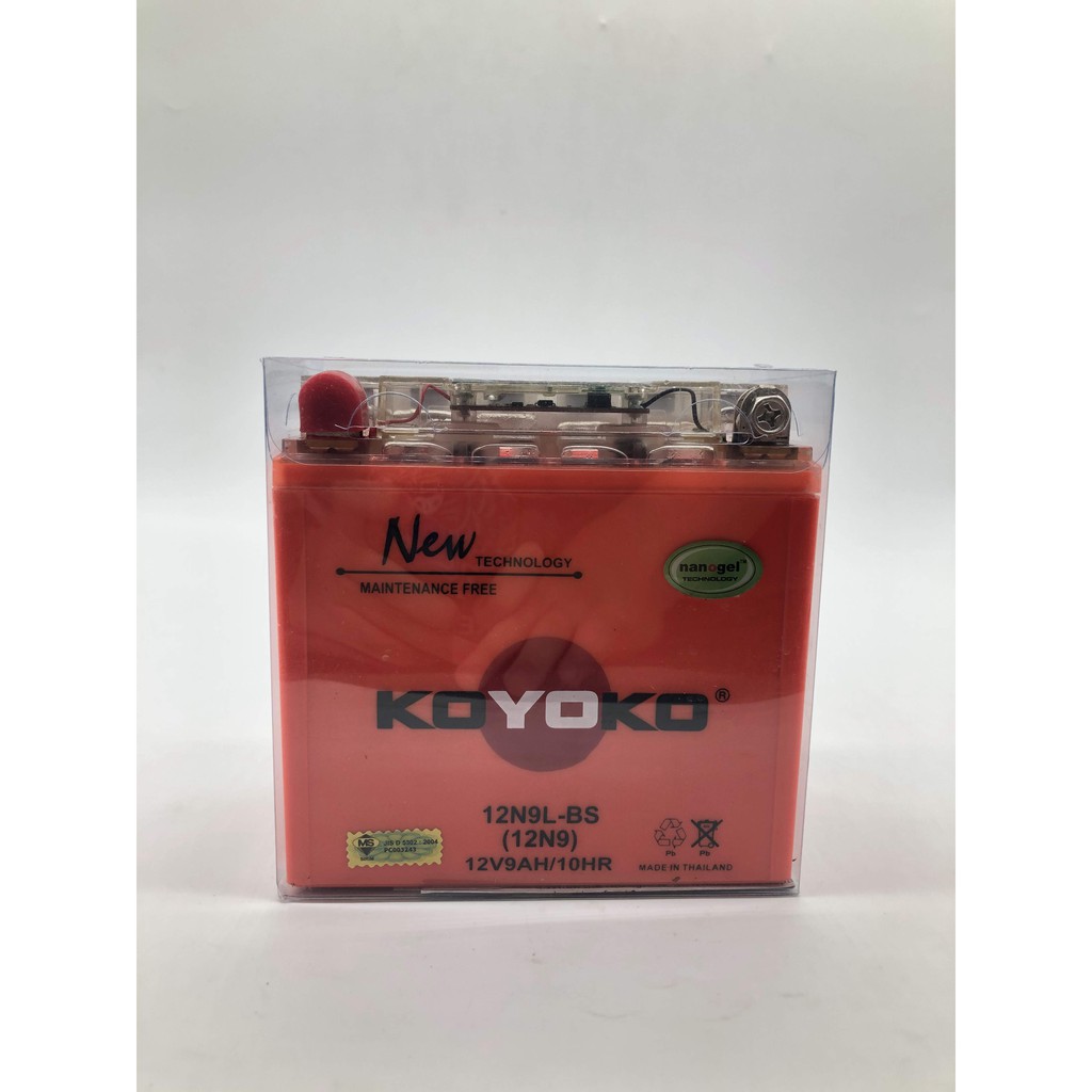 KOYOKO NANOGEL BATTERY BATERI MOTOSIKAL 12N9L-BS JAGUH SIRIM CERTIFIED ...