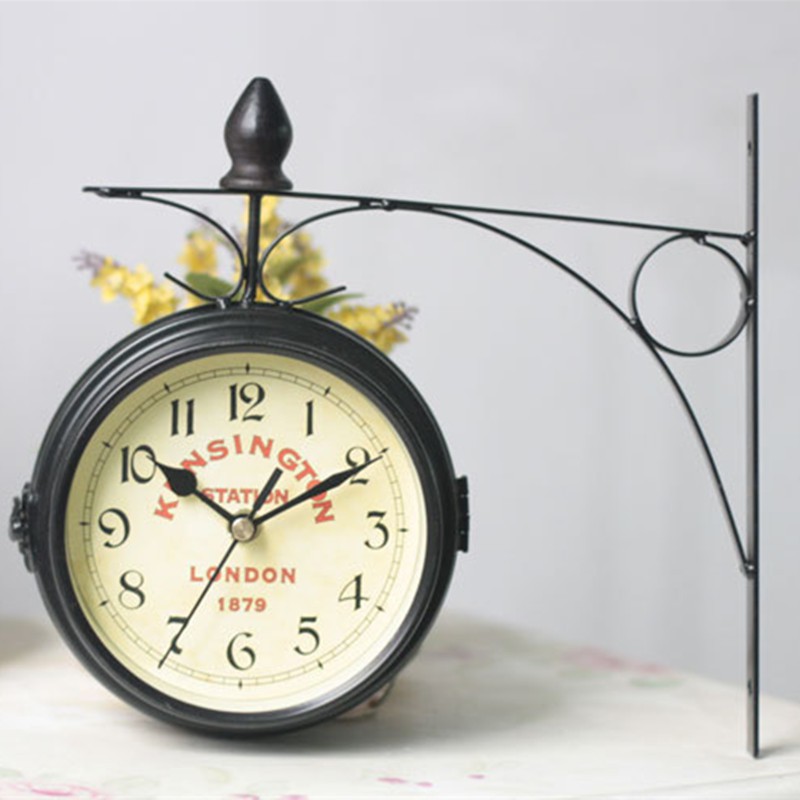 European Antique Style Double Side Wall Clock Creative Classic Clocks ...