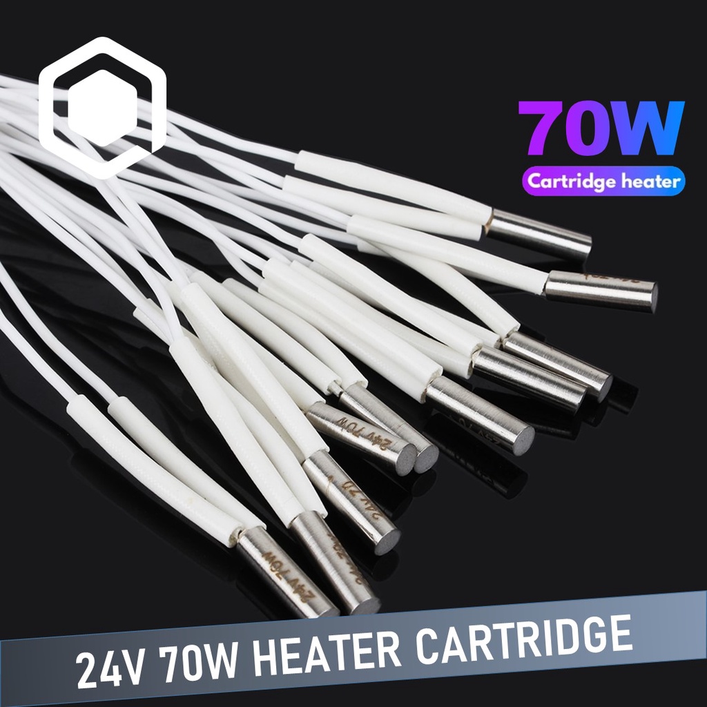 Heater Cartridge Upgrade 24V 70W - 6*20mm 1M Cable For High Temperature ...