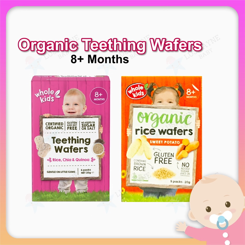 [Baby Food] WHOLE KIDS Organic Teething Rice Wafer 20g 8 months ...
