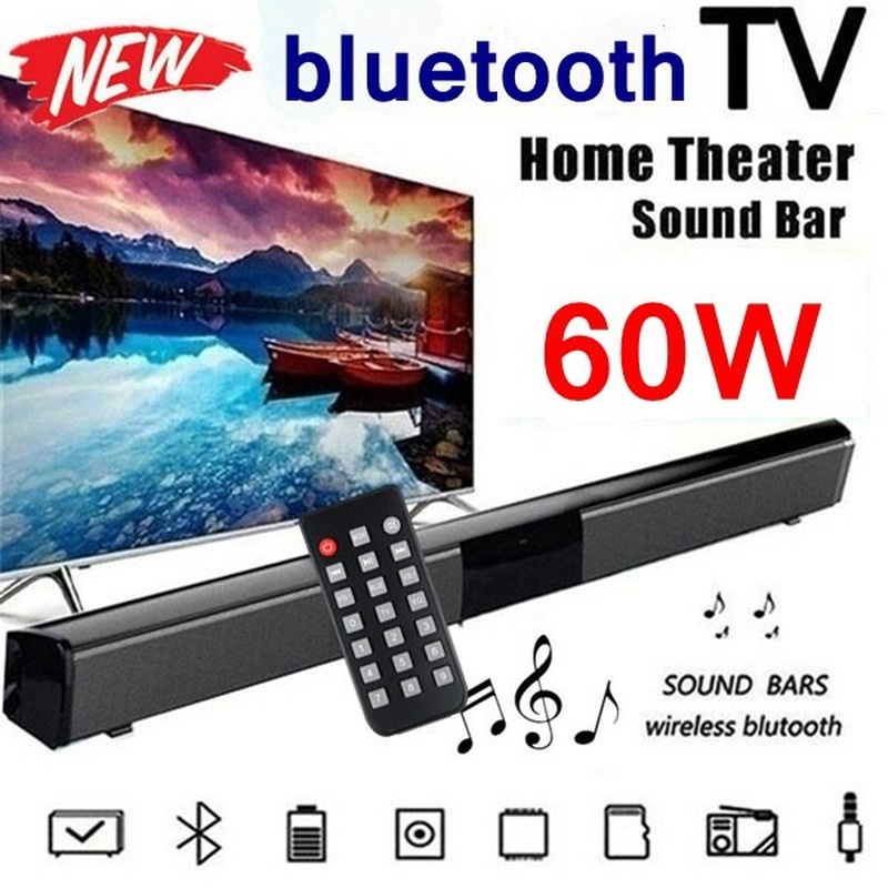 60W bluetooth TV Sound Bar Wired and Wireless Home Surround SoundBar ...