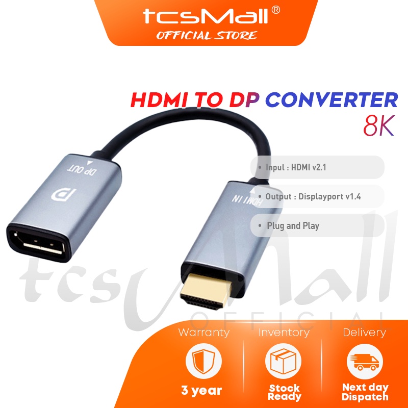 HDMI Male to DP Female Converter Adapter 8K 4K 60Hz Laptop PS5 Switch ...