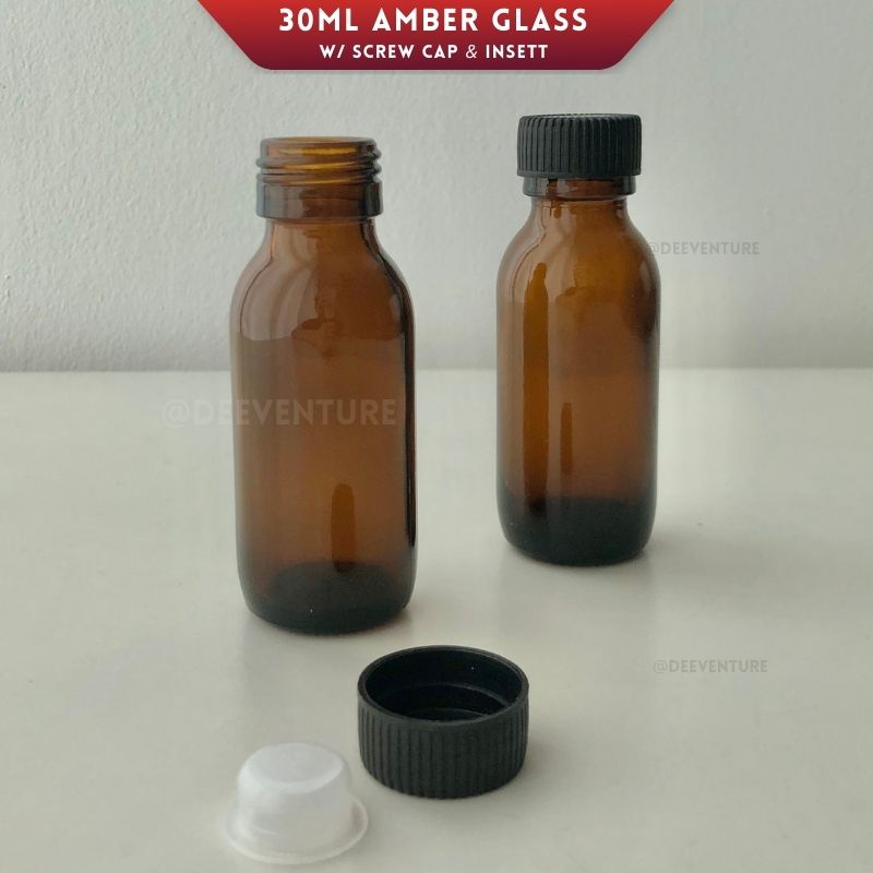 30ml Amber Glass Bottle/ Mini Sampling Glass with Cap and Insert ...
