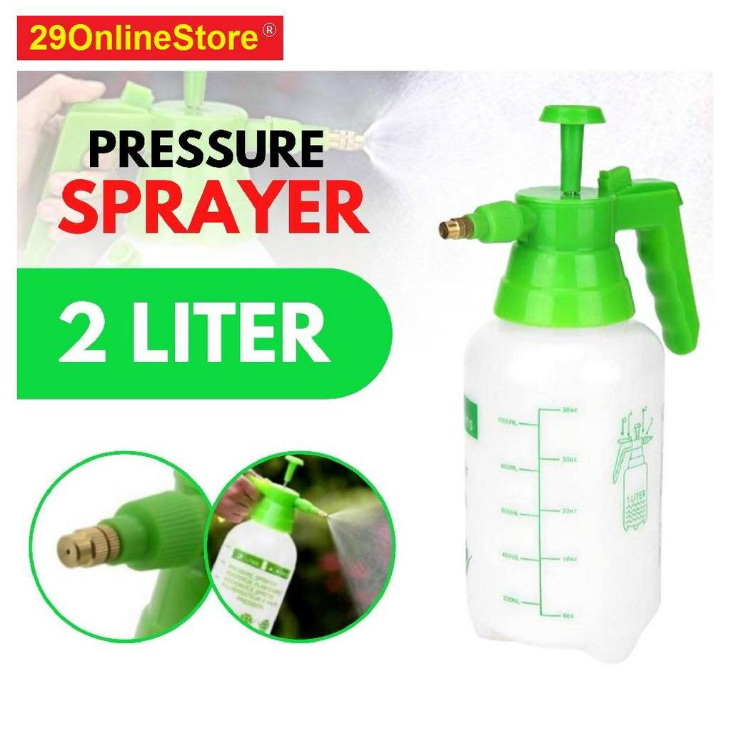 2 Liter Brass Nozzle Pressure Sprayer Garden Plastic Pesticide Control ...