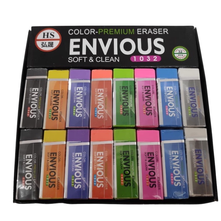 Envious Colourful Eraser Premium Soft and Clean Eraser 1032 | Shopee ...