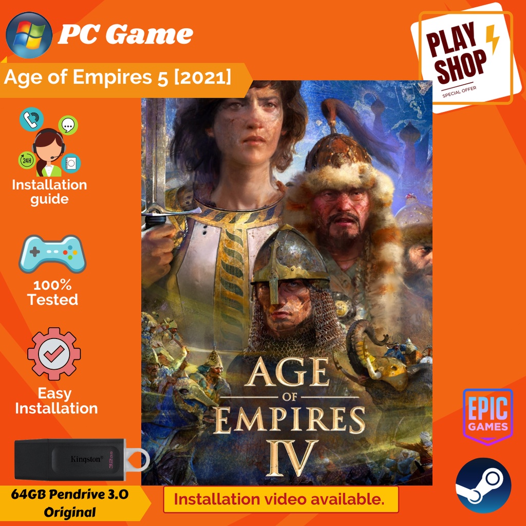 Age of Empires 5 [ 2021 ] PC Game full version in 64gb Pendrive USB ...