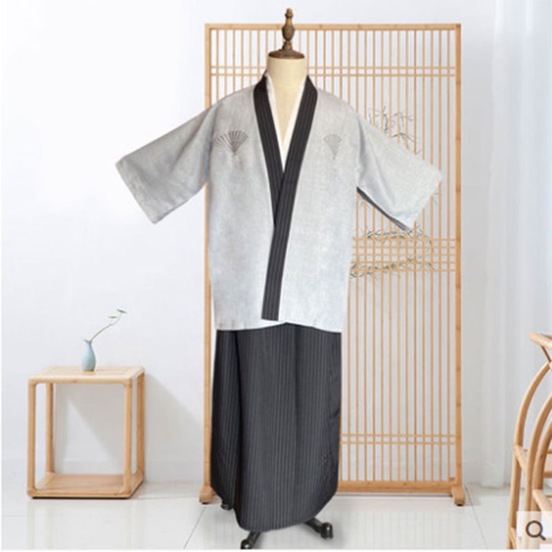 Ancient Japanese ClothesSamurai Kimono For Men Yukata Bathing Robe ...