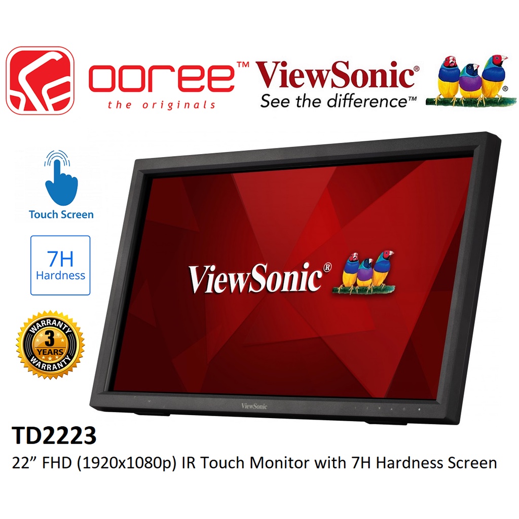VIEWSONIC 22” TD2223 / 24" TD2423 FULL HD LED FLAT 75Hz IR TOUCH LCD ...