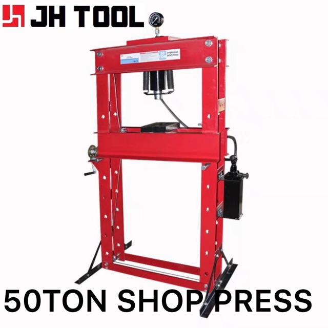 50 Ton Shop Press with Hand Pump Pressure Gauge H-Frame Hydraulic ...