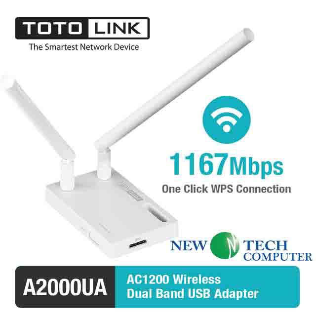 Totolink A2000UA AC1200 Wireless Dual Band USB Adapter 1200 Mbps ...