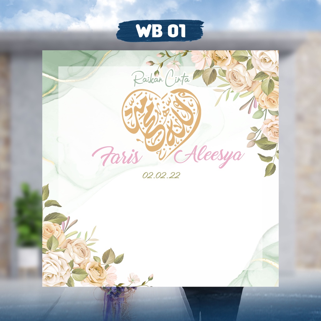 Backdrop 3D Eksklusif untuk Majlis Kahwin: Banner Wedding dengan ...