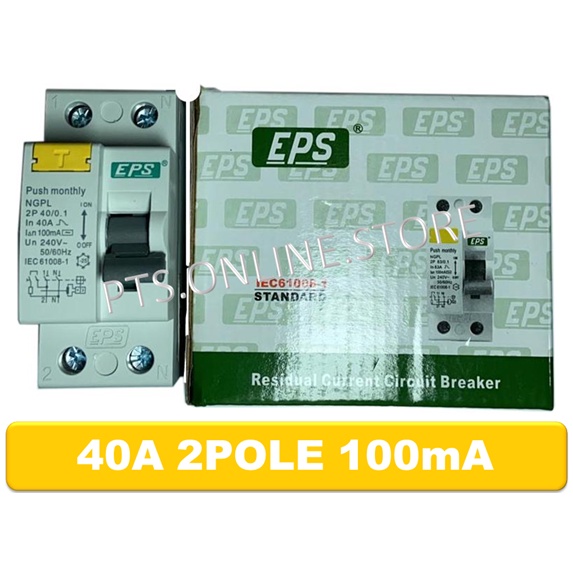 EPS ELCB 25A 2 Pole / 40A 2 pole / 63A 2 pole 10mA 30mA 100mA ELCB (RCCB) - Single Phase ...