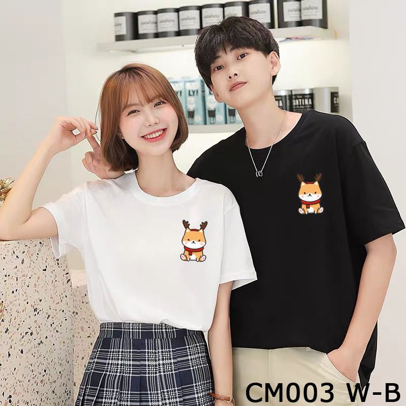 PINKHOUSE8 Cotton T-Shirt CHRISTMAS CORGI XMAS DOG REINDEER 2XL COUPLE SHORT SLEEVE CM003 圣诞节T ...