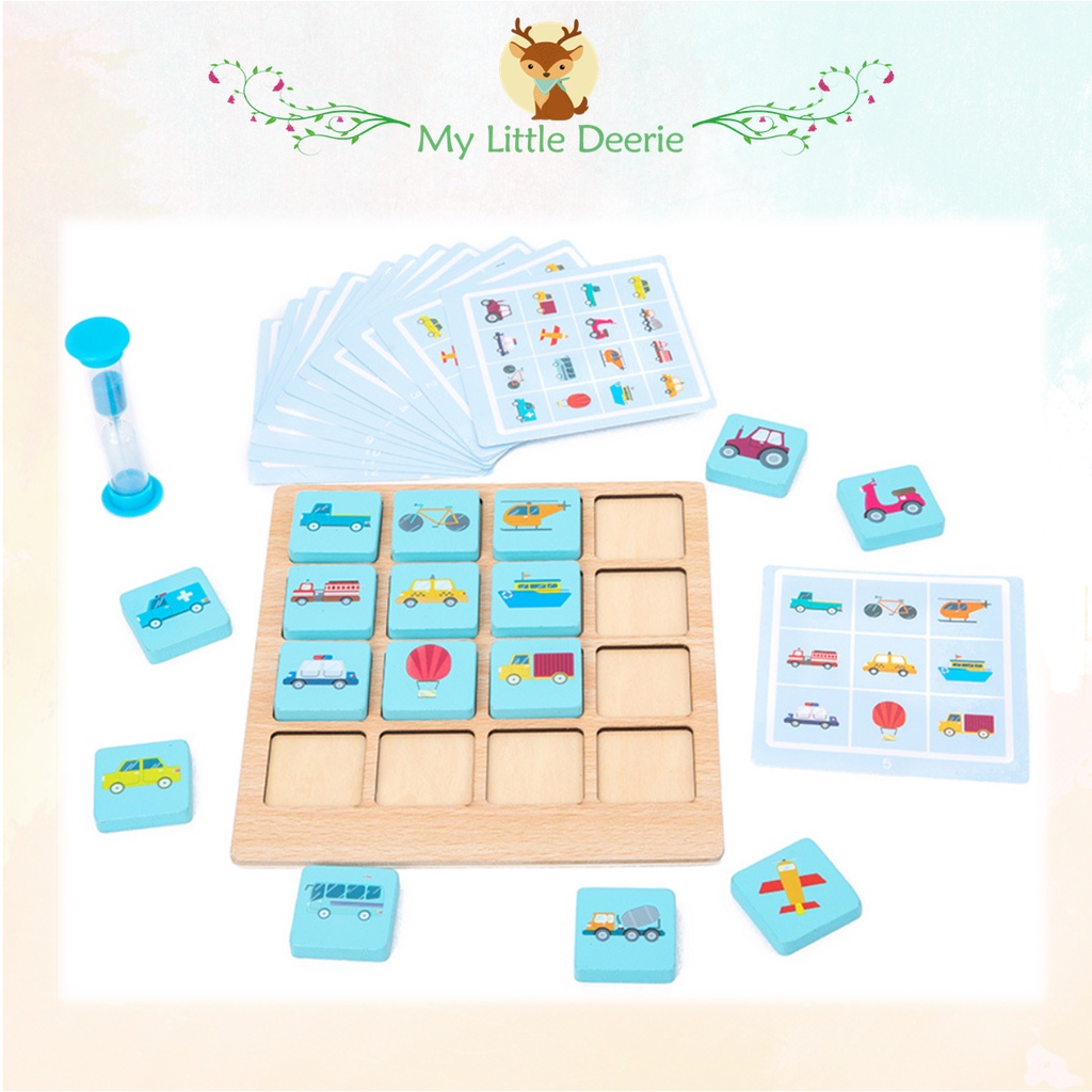 Wooden Memory Board Game Card Educational Early Learning Children Toy ...