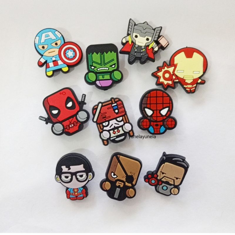 Shoe Charms Clogs Pins jibbitz Avengers Tony Stark Deadpool Jack ...