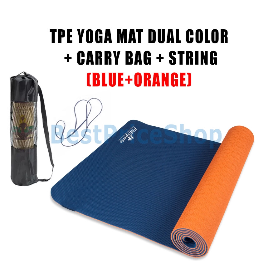 SALE! BPS FitExperte TPE Yoga Mat 6MM/8MM Dual Color Double Layer Yoga ...