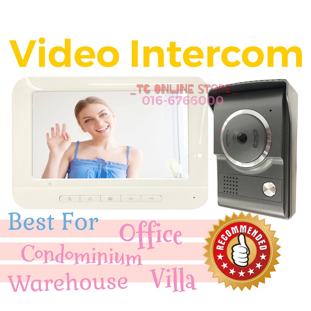 VIDEO INTERCOM DOOR PHONE SYSTEM KS-703 best for Villa, Office, Condominium, Apartment | Shopee ...