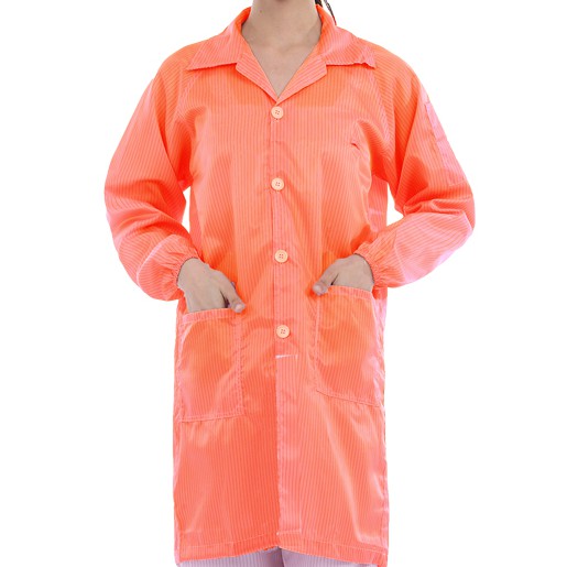 Cleanroom ESD Smock / Buttons Type / Hawaii Collar / Color Orange ...