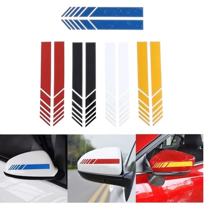 2pc Car Sticker Bar Side Mirror Auto Body Decal Stripe Vinyl Graphic ...