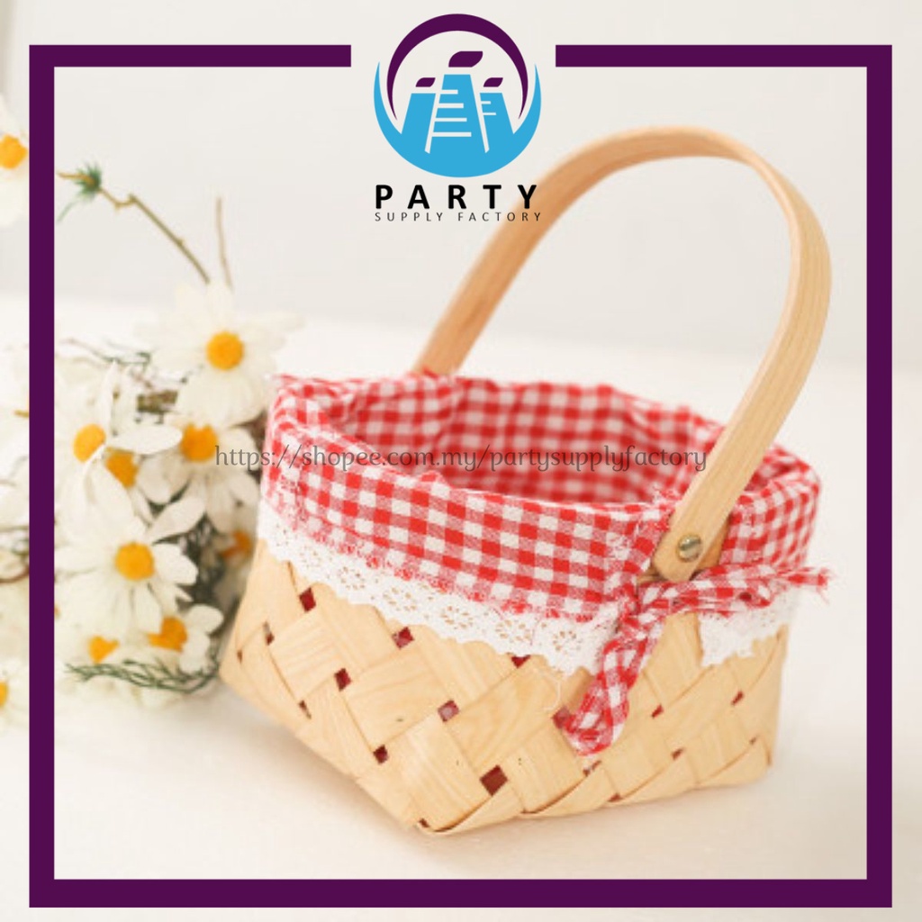 NATURAL RATTAN FLOWER BASKET WOODEN AESTHETIC PICNIC BASKET FLOWER DECO ...