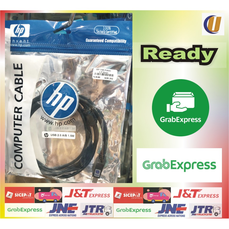 Original HP 1.5 meter USB Printer Cable - USB 2.0 A/B 1.5M | Shopee ...
