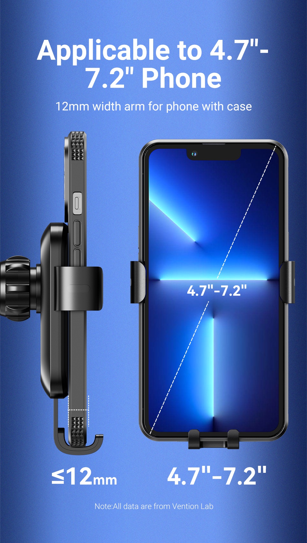 Vention Car Phone Holder with Gravity Suction Cup, Universal Shockproof ...