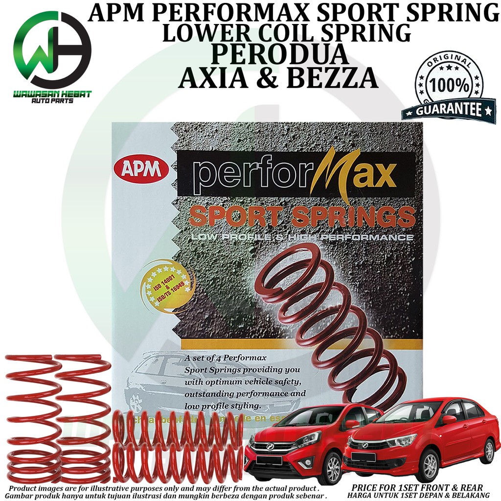 Perodua Axia & Bezza Lower Coil Spring , Sport Spring Apm Performax ...