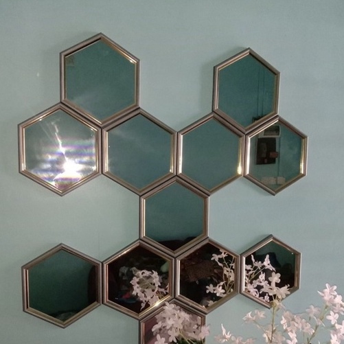 Cermin Heksagon Deco Viral | Shopee Malaysia