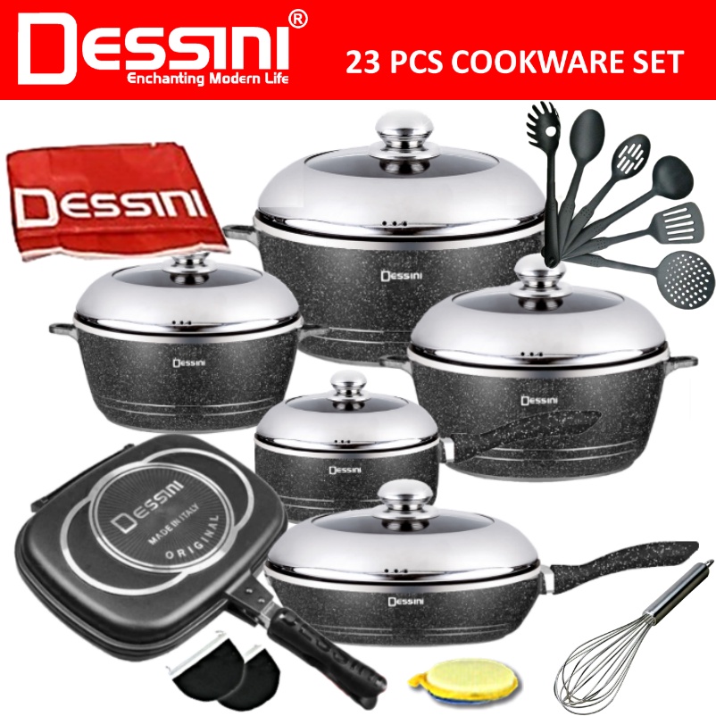 ORIGINAL DSN 23 Pcs Granite Cookware Set Wok Cooking Pan Periuk Masak ...