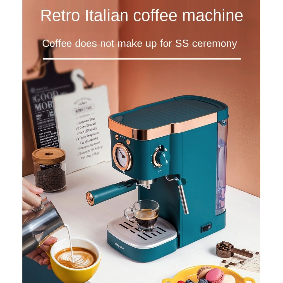 (Ready Stock) Espresso Coffee Machine Donlim Retro Style 20 Bar Home ...