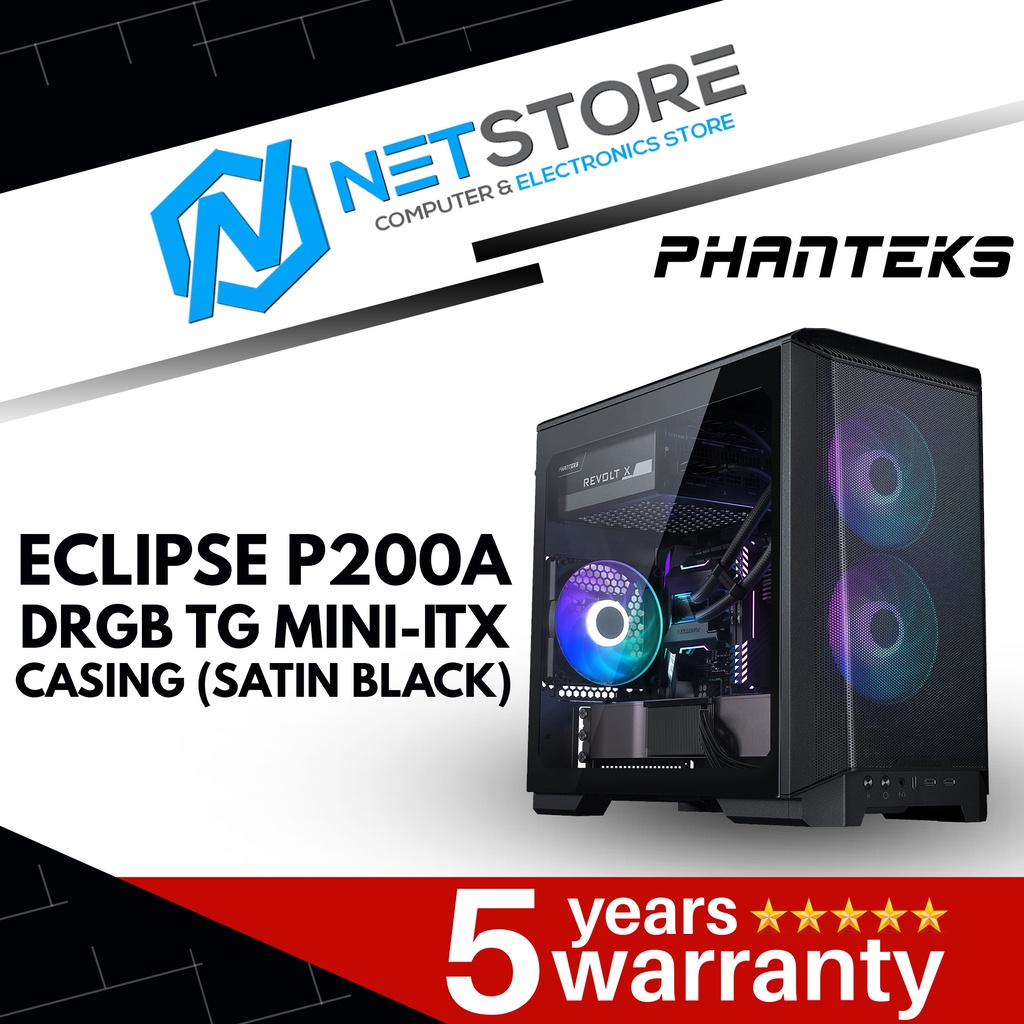 PHANTEKS ECLIPSE P200A DRGB TG MINI-ITX CASING (SATIN BLACK) - PH-EC200ATG_DBK01 | Shopee Malaysia