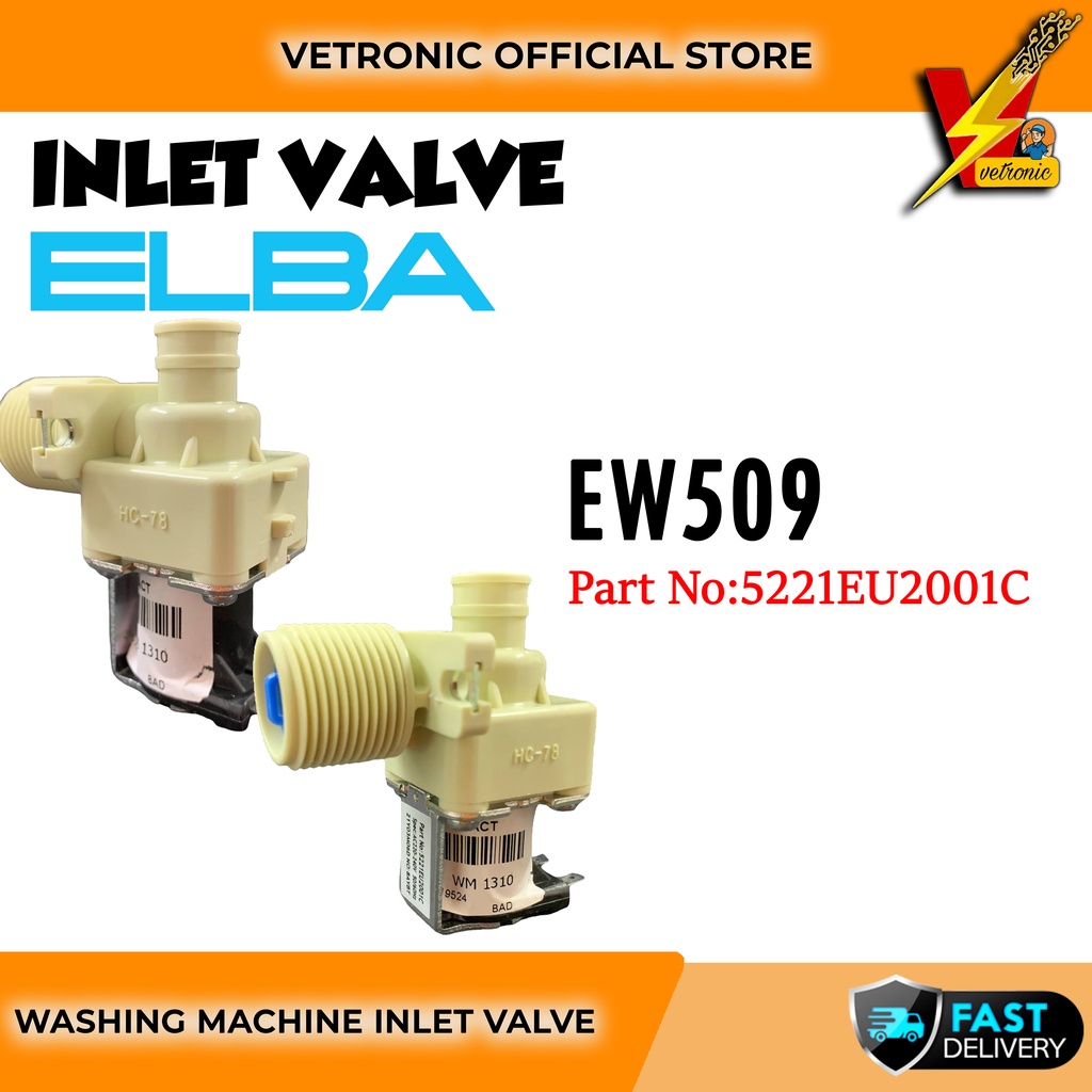 ELBA Inlet Valve EW509 Water Feed Washing Machine Injap Air Masuk Mesin ...