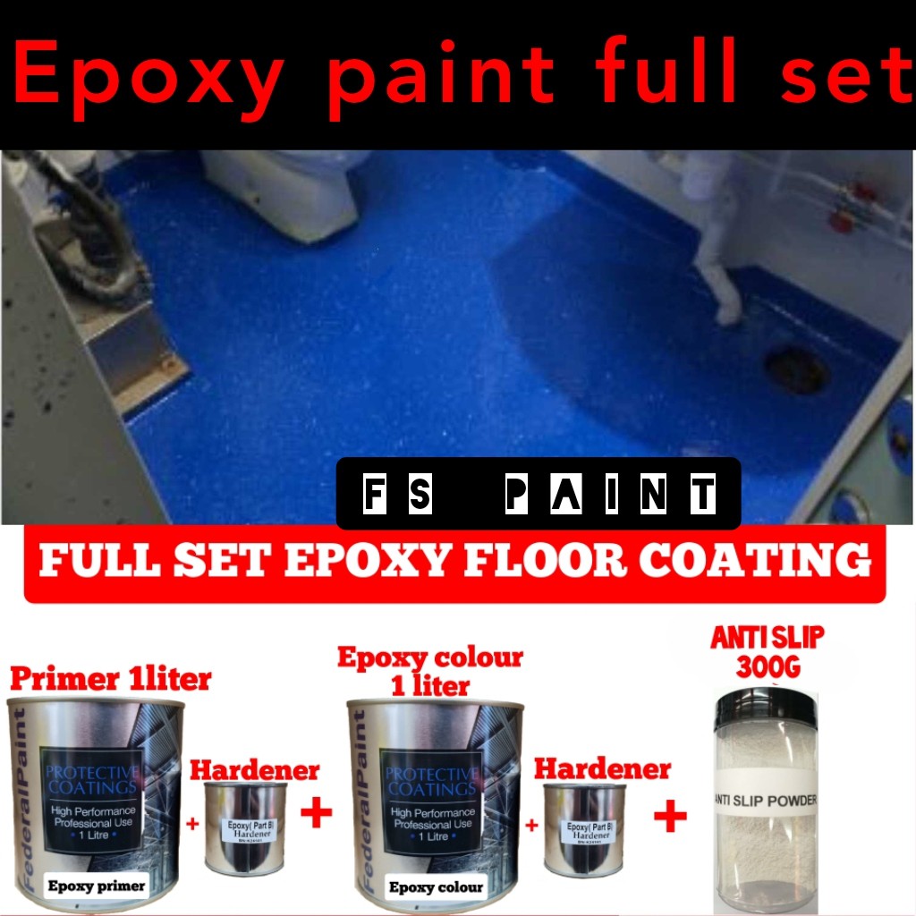 EPOXY PAINT FULL SET (ELECTRIFY BLUE) FOR CERAMIC TILES / TOILET / ANTI ...