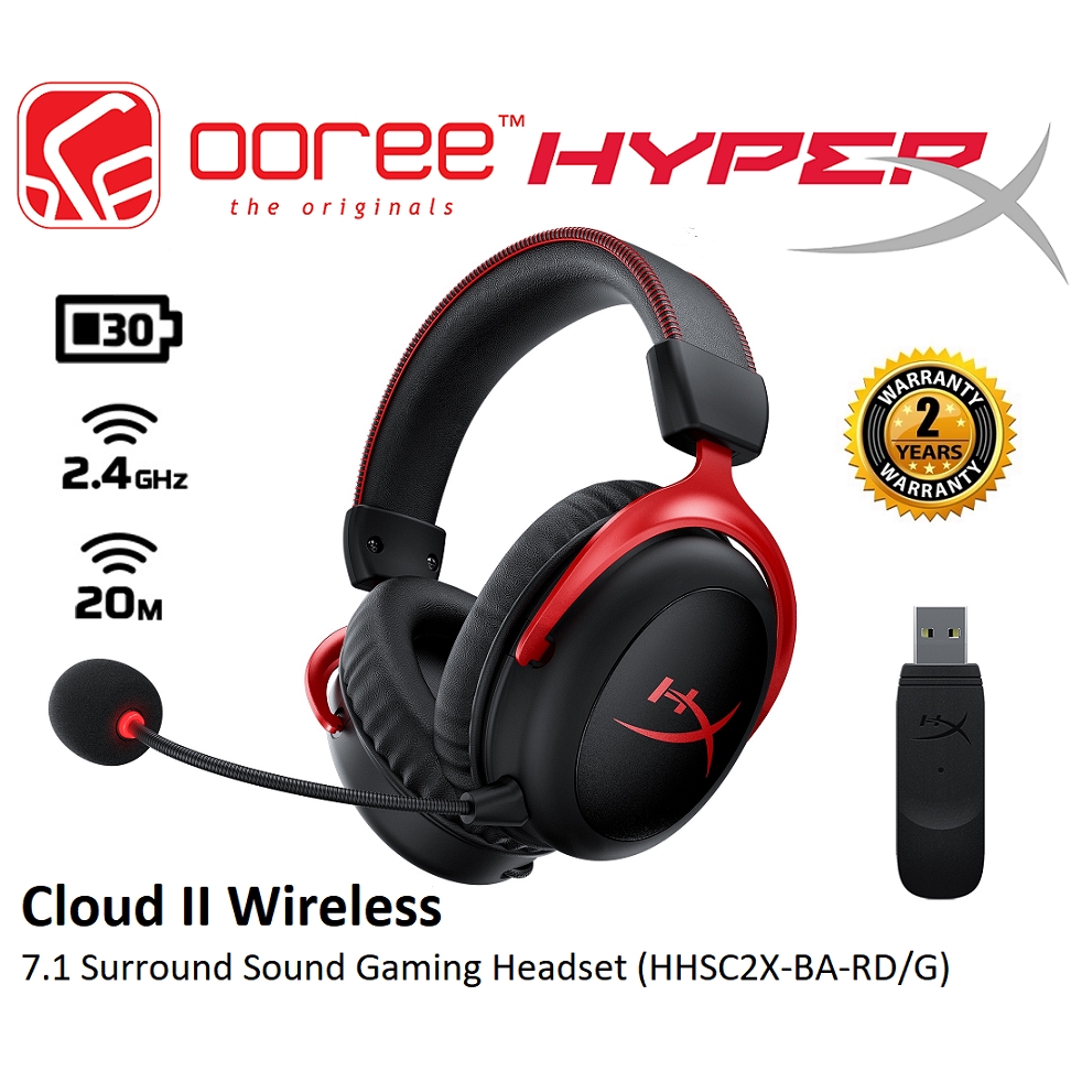 HYPER-X HYPERX CLOUD II WIRELESS 7.1 SURROUND SOUND GAMING HEADSET ...