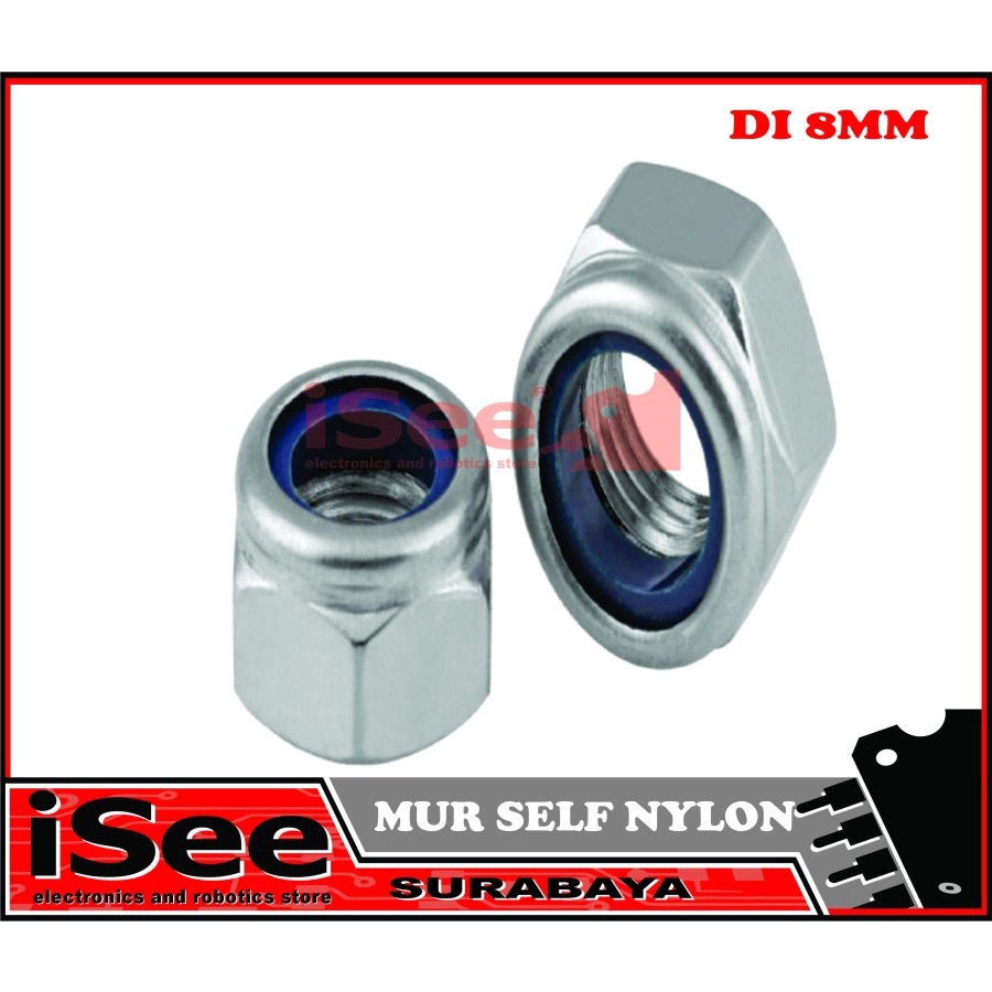 13 Self Nylon Lock M8 Nut 8mm anti-rust stainless steel 304 | Shopee ...