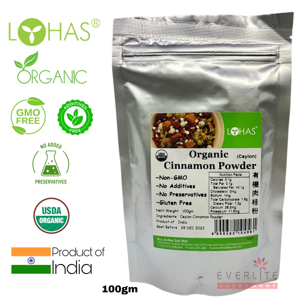 Lohas Organic Cinnamon Powder 100g Expiry Date : Oct 2023 | Shopee Malaysia