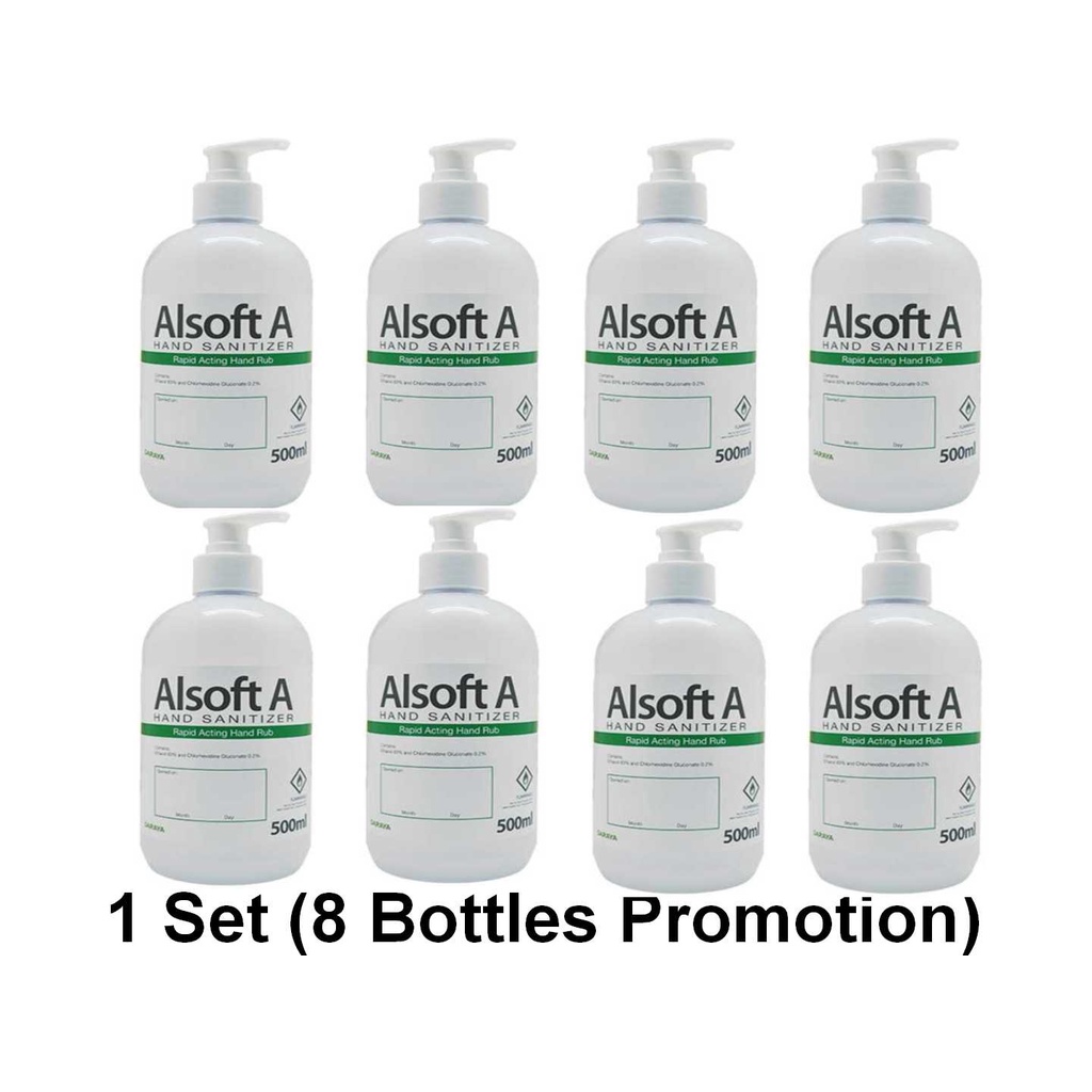 [8 Bottles] Alsoft [Exp : 31/07/2027] A Saraya Hand Sanitizer 500ml x 8 ...
