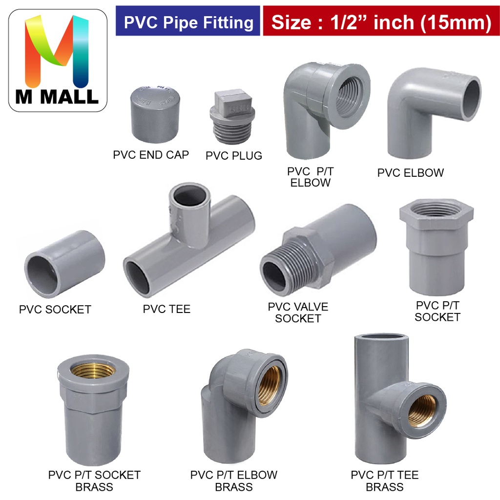 M MALL 1/2 inch (15MM) PVC Grey Pipe Fitting Socket -1pcs / (18TPI /24TPI) 12inch Hacksaw Blades ...