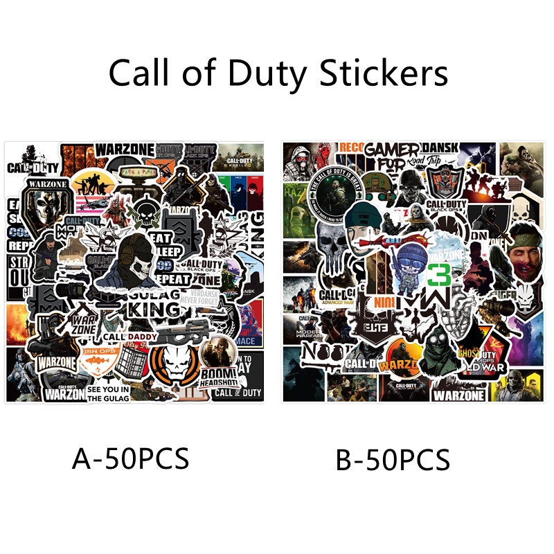 Call of Duty Stickers 50Pcs/Set Anime Waterproof Stickers Decal for ...