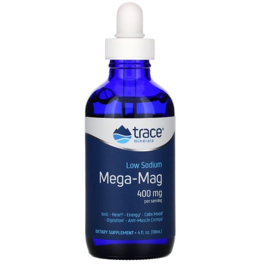 Trace Minerals, Low Sodium Mega-Mag, 400 mg, 4 fl oz (118 ml) | Shopee ...